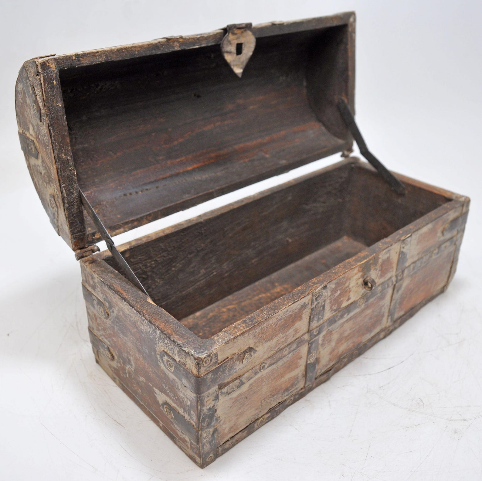 Vintage Wooden Half Round Top Storage Box Original Old Hand Crafted - Etsy