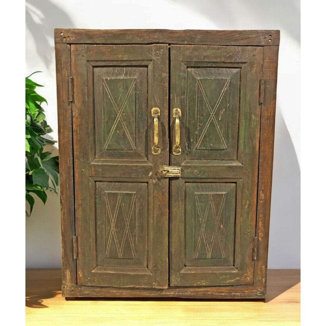 Antique Wooden Wall Décor Window Panel Frame Original Old Hand Crafted ...