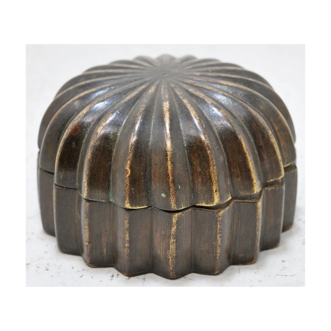 Antique Brass Melon Shaped Betel Nuts Supari Box Original Old Very Fine ...