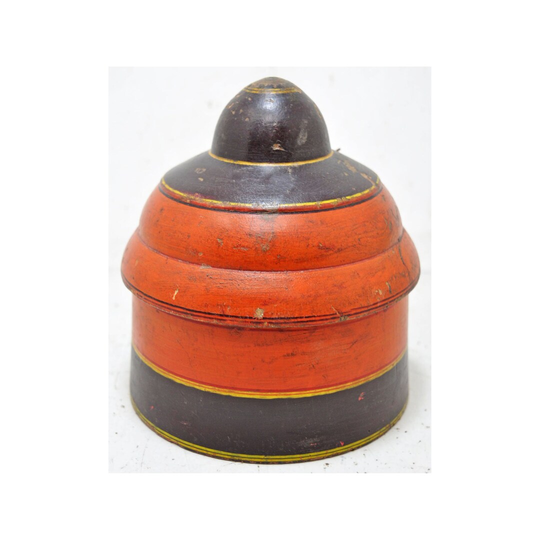 Antique Wooden Round Large Cookie Box Original Old Hand Carved - Etsy