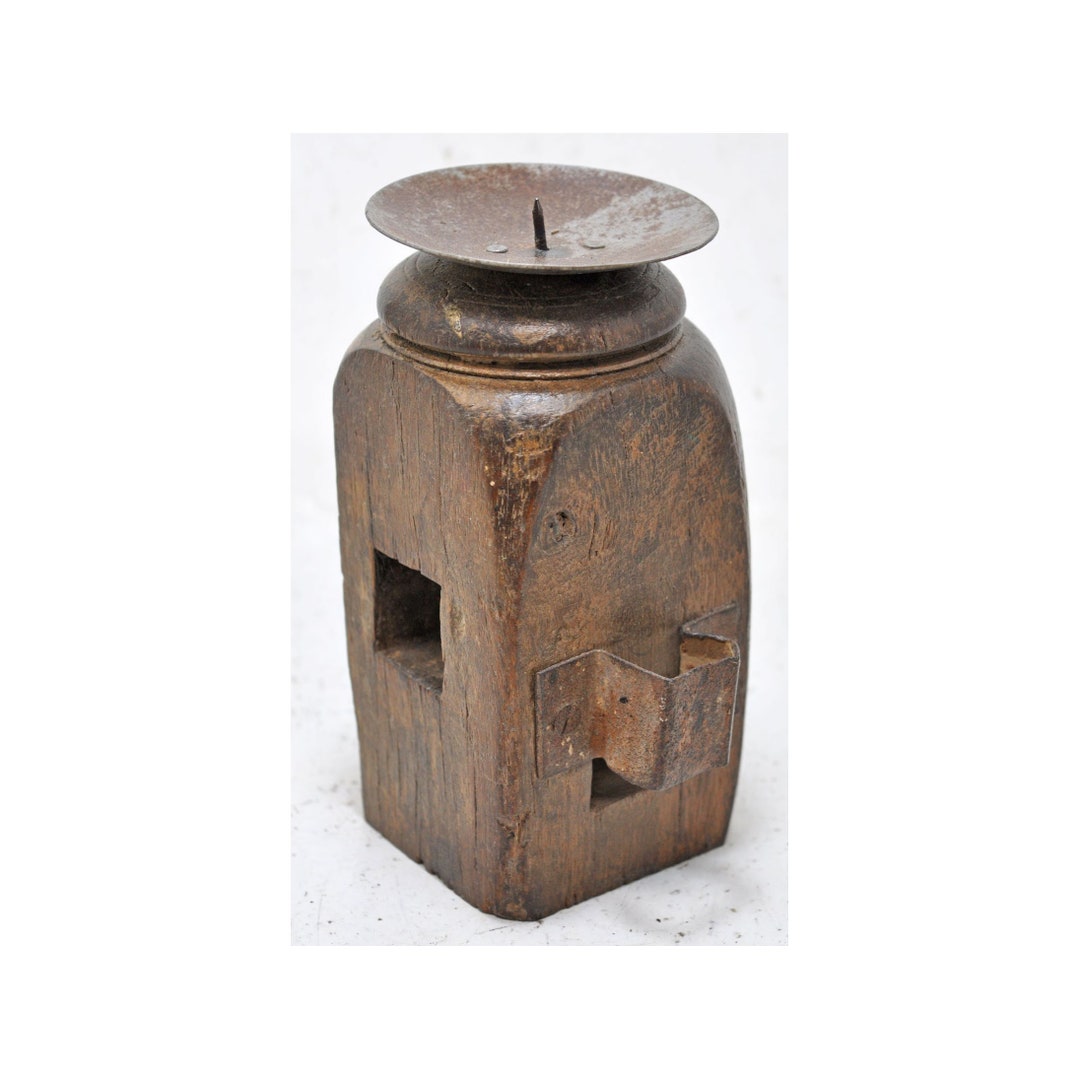 Antique Wooden Paga Leg Candle Holder Original Old Hand Carved - Etsy