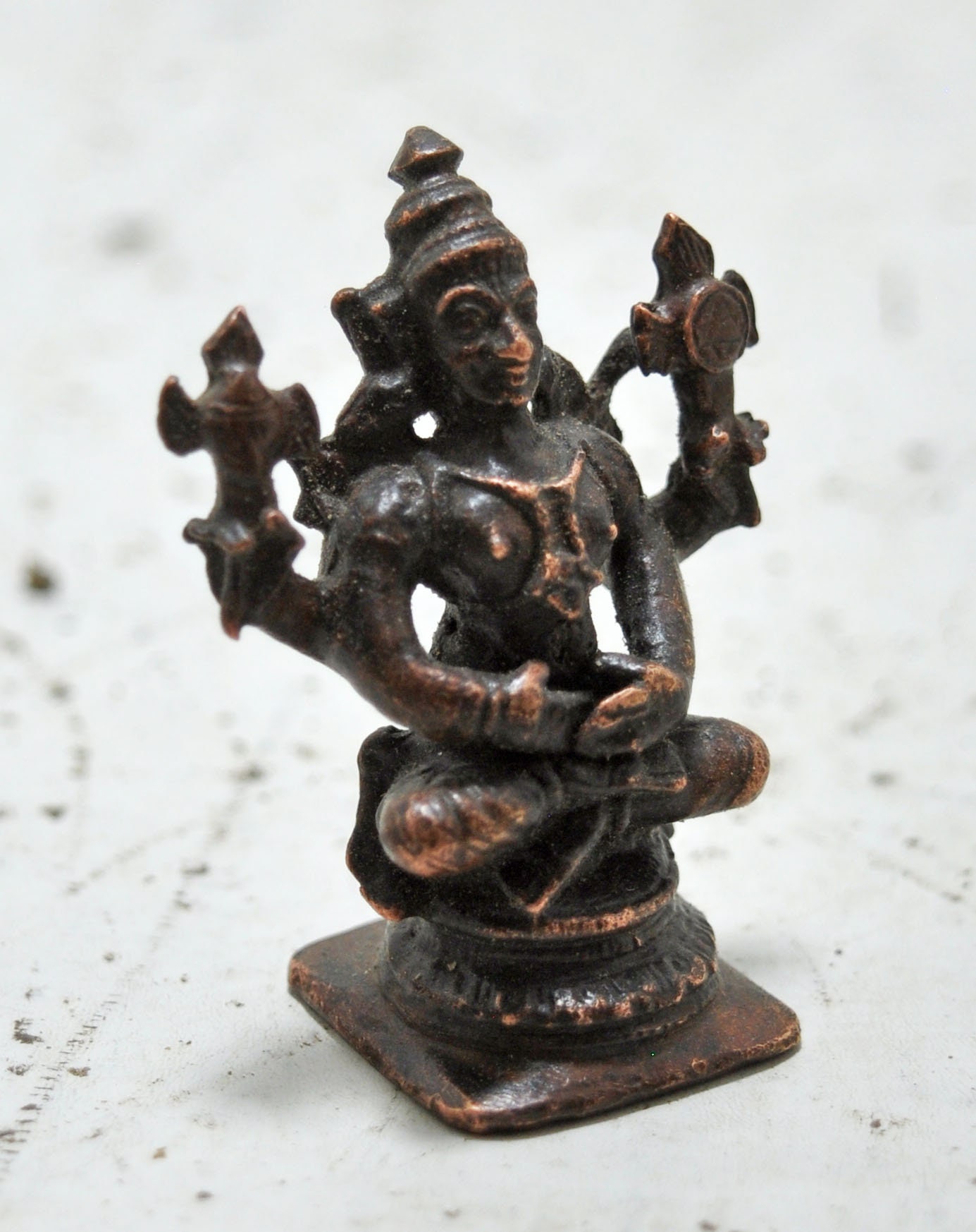 Antique Copper God Vishnu Idol Figurine Original Old Hand Crafted ...