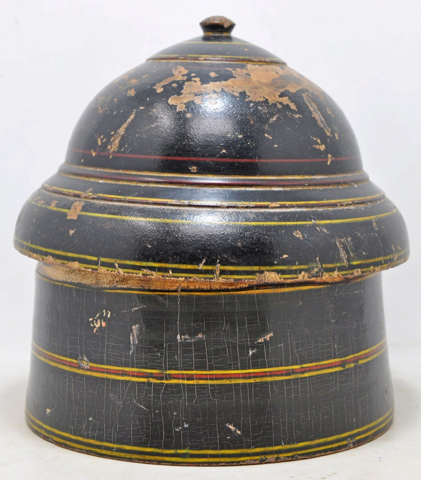 Antique Wooden Big Round Box Original Old Hand Carved Lacquer - Etsy