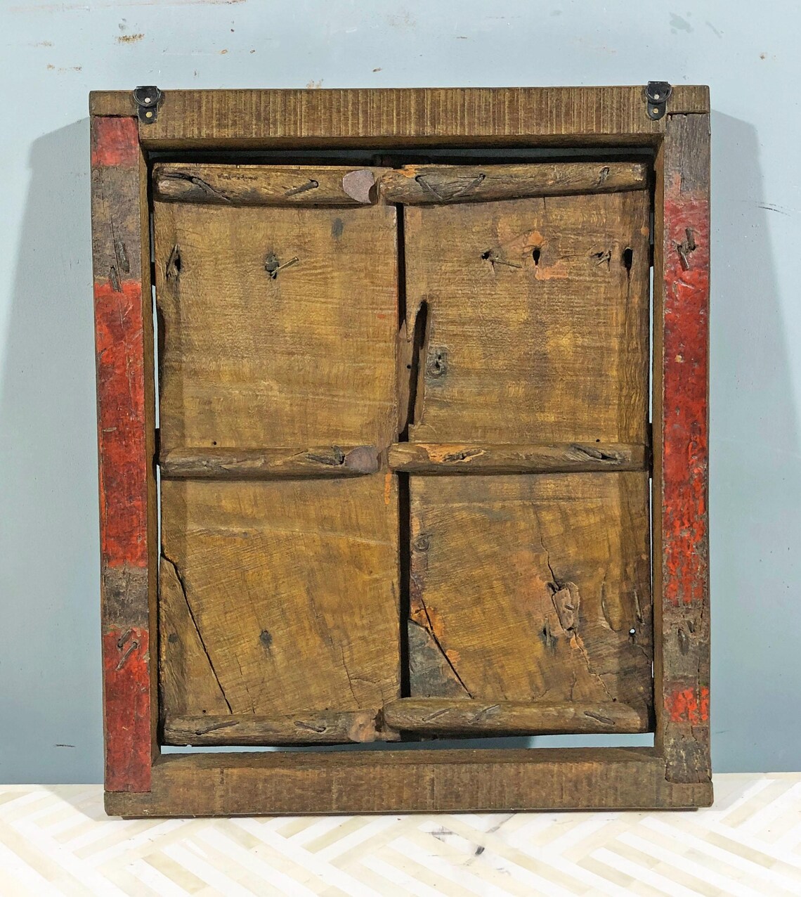 Antique Wooden Wall Décor Window Panel Original Old Fine Warm Rustic ...