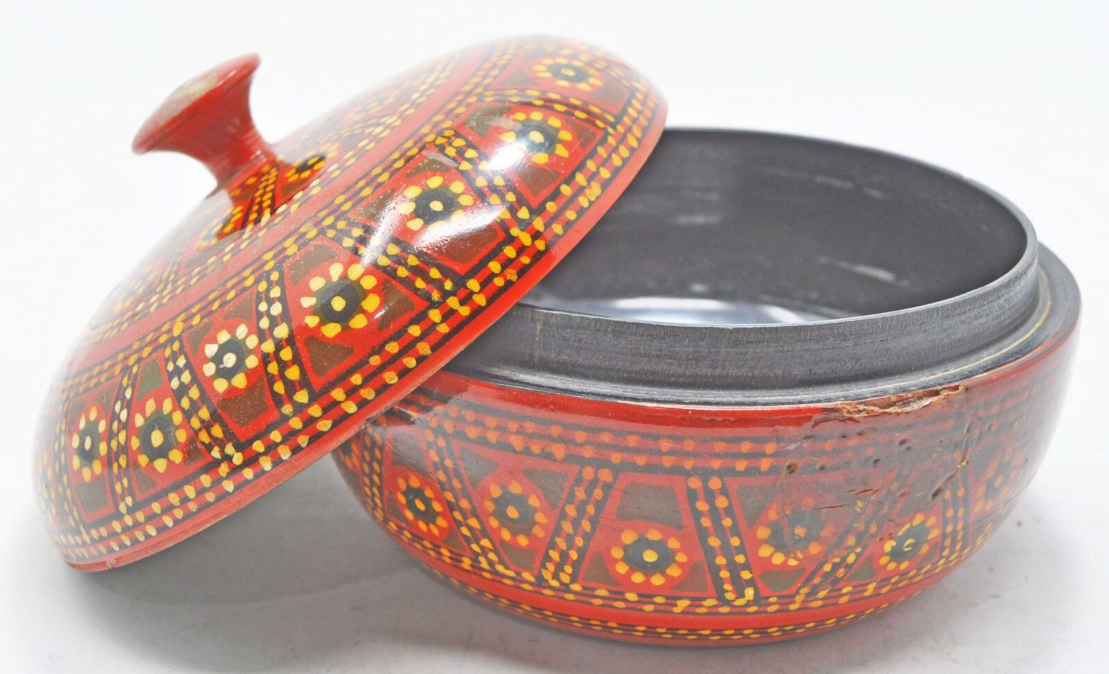 Antique Wooden Round Fine Lacquer Painted Box Original Old - Etsy UK