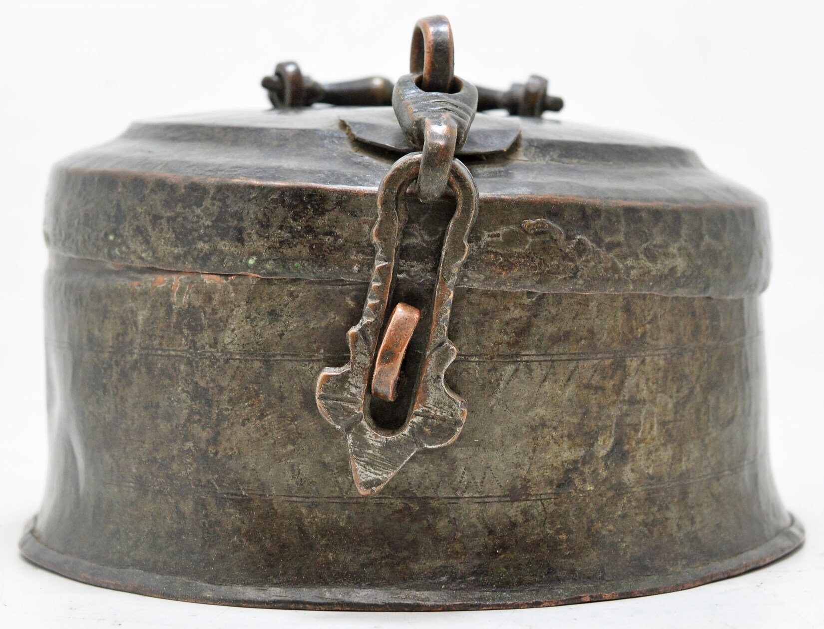 Antqiue Copper Round Chapati Bread Box Original Old Hand Crafted ...