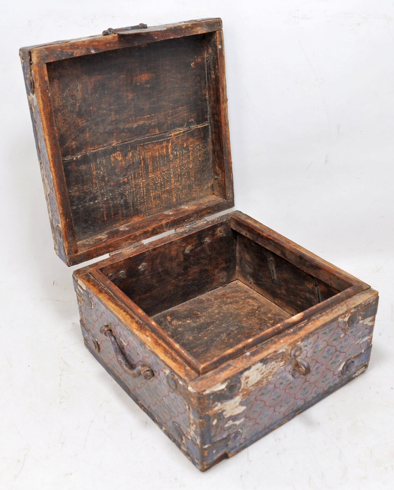 Vintage Wooden Square Storage Chest Box Original Old Hand | Etsy