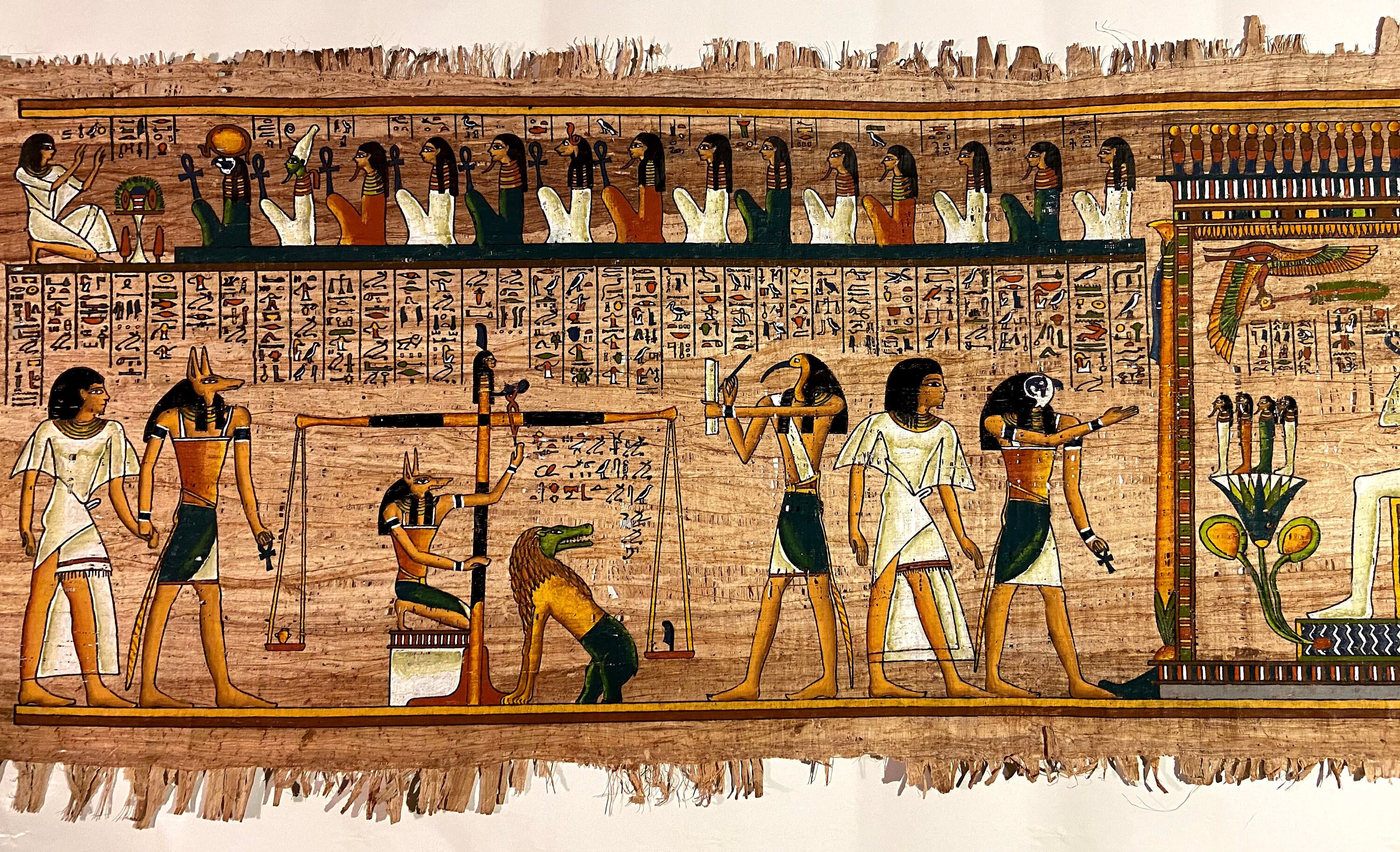 Hand-painted not Stamped Egyptian Papyrus Last Judgment of Hu-nefer - Etsy