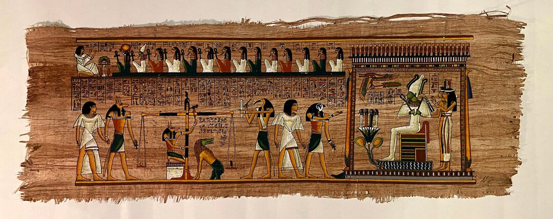 Hand-painted not Stamped Egyptian Papyrus Last Judgment of Hu-nefer - Etsy