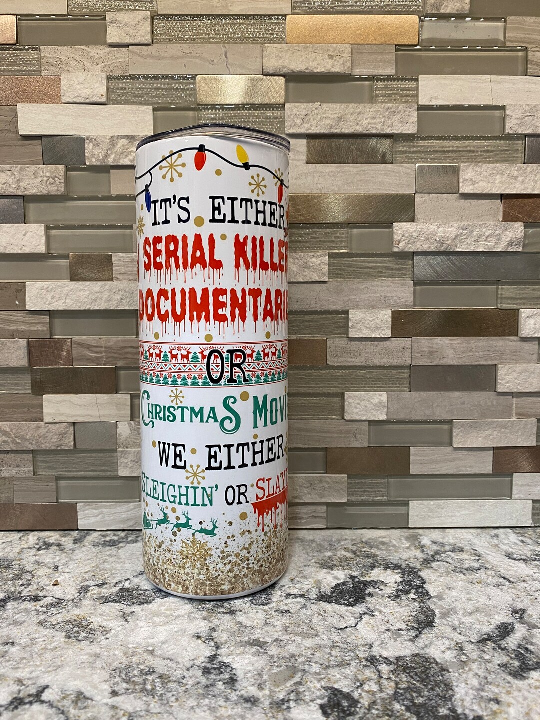 Sleighing or Slaying Christmas Tumbler - Etsy