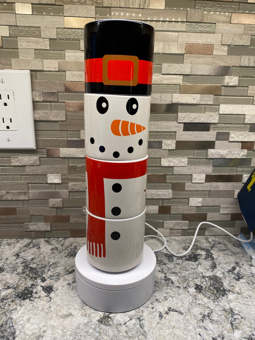 Snowman Stackable Coffee Mugs - Etsy