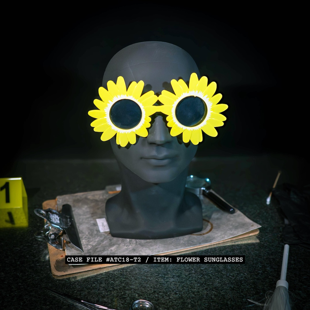 Terrifying Mime Clown Flower Sunglasses – Scary Yellow Flower Glasses ...