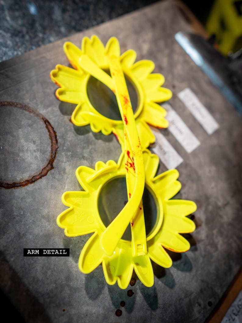 Terrifying Mime Clown Flower Sunglasses – Bloody Yellow Flower Glasses ...