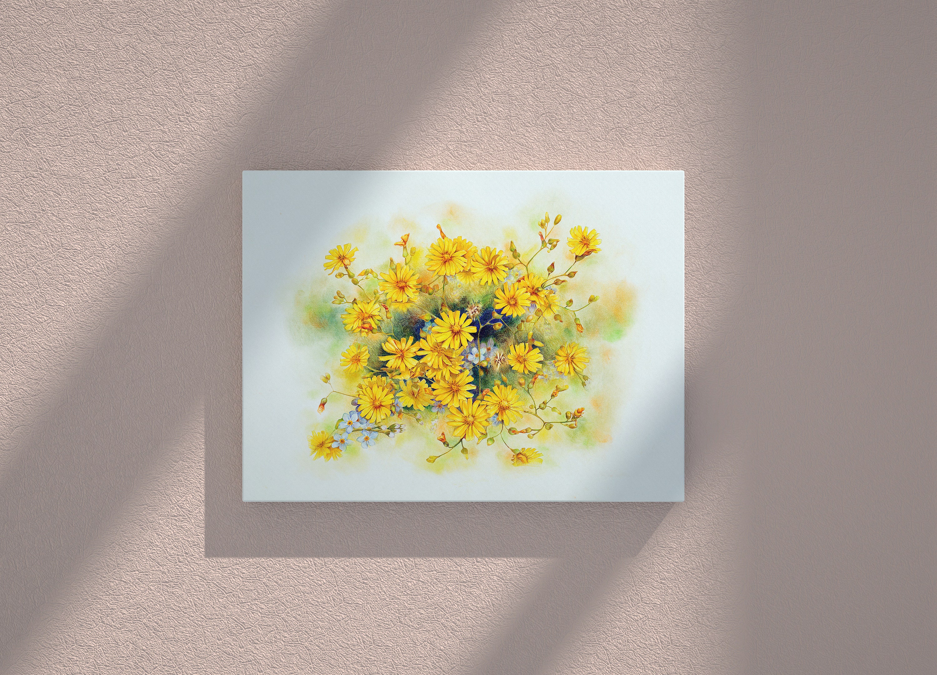 Yellow Wildflower Prints, Ixeridium Flower, Colored Pencil Drawing ...