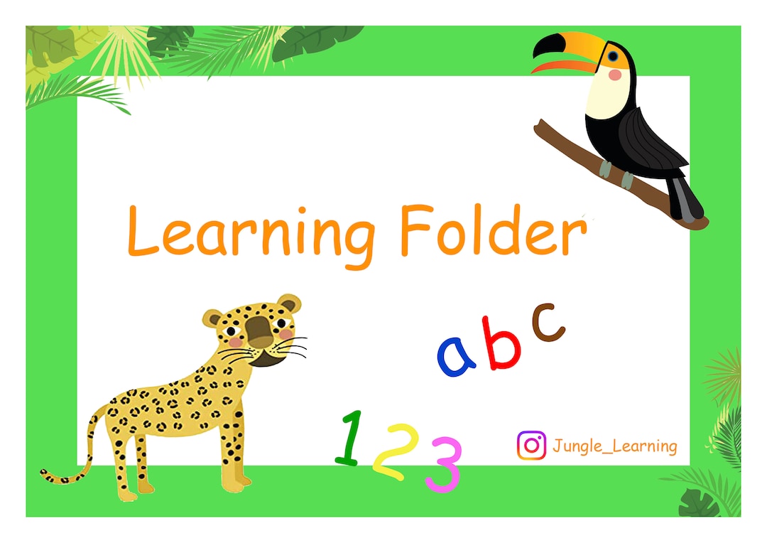 Personalised Jungle Themed Learning Folder for Children Aged - Etsy