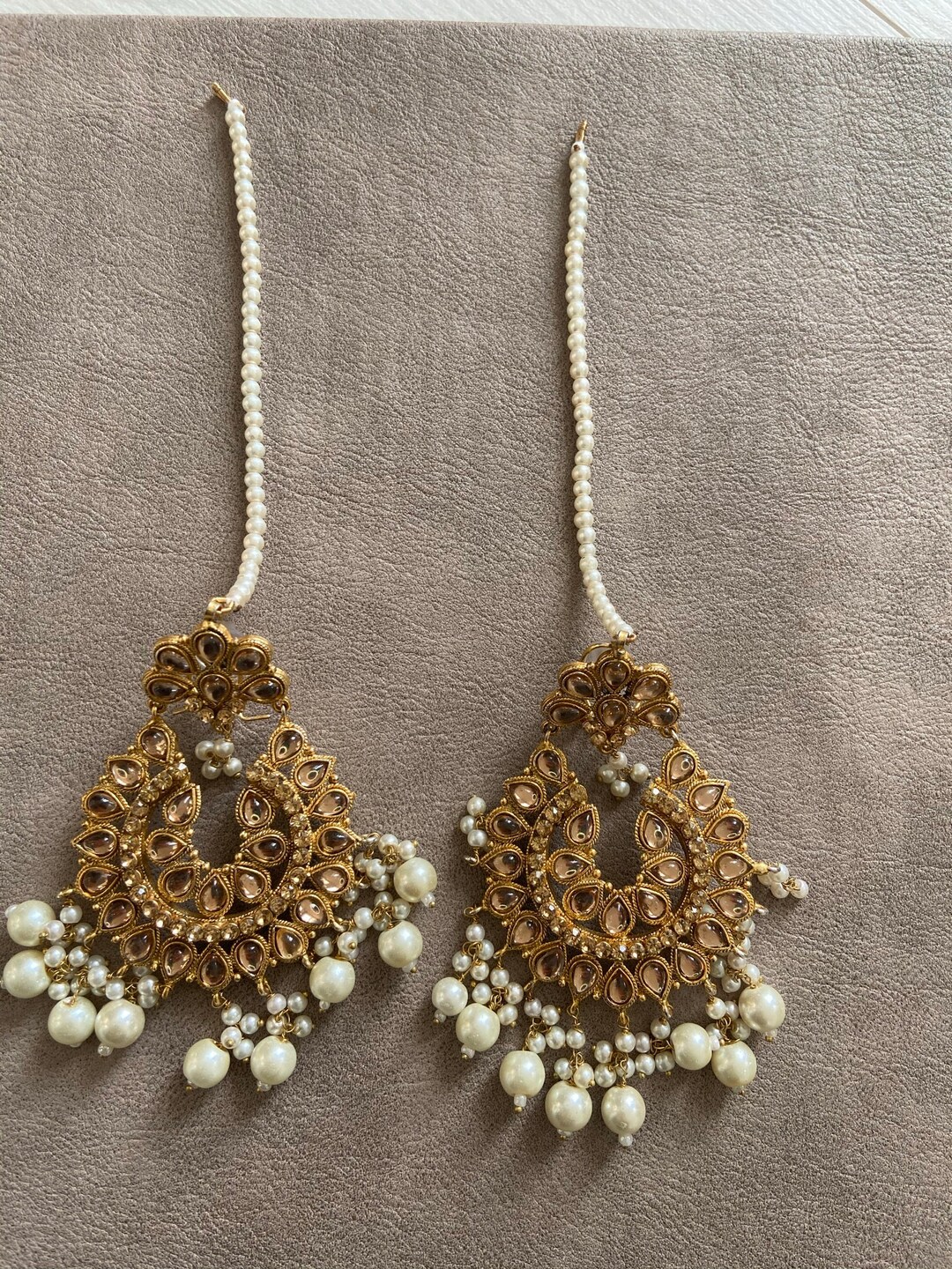 Indian Pakistani South Asian Jewellery Earrings Jhumkay With Saharay ...