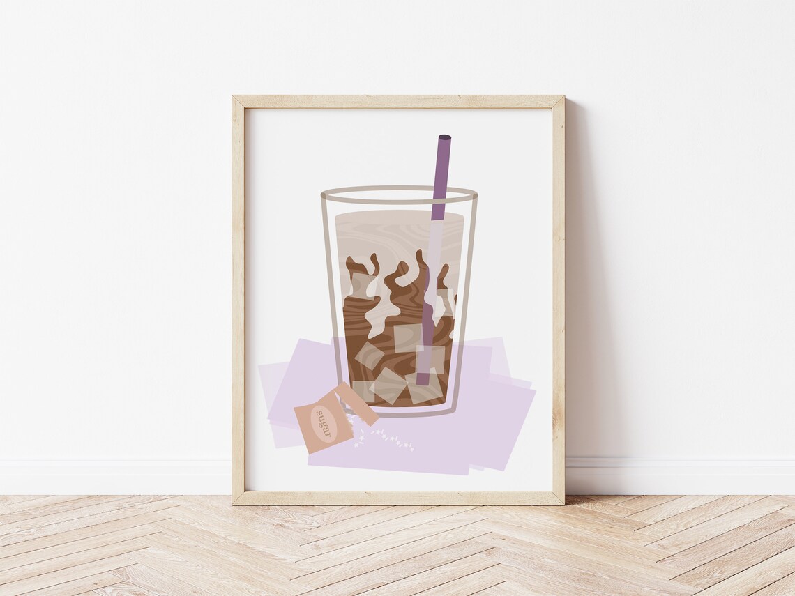Iced Coffee Print Coffee Bar Sign Coffee Wall Art Coffee - Etsy