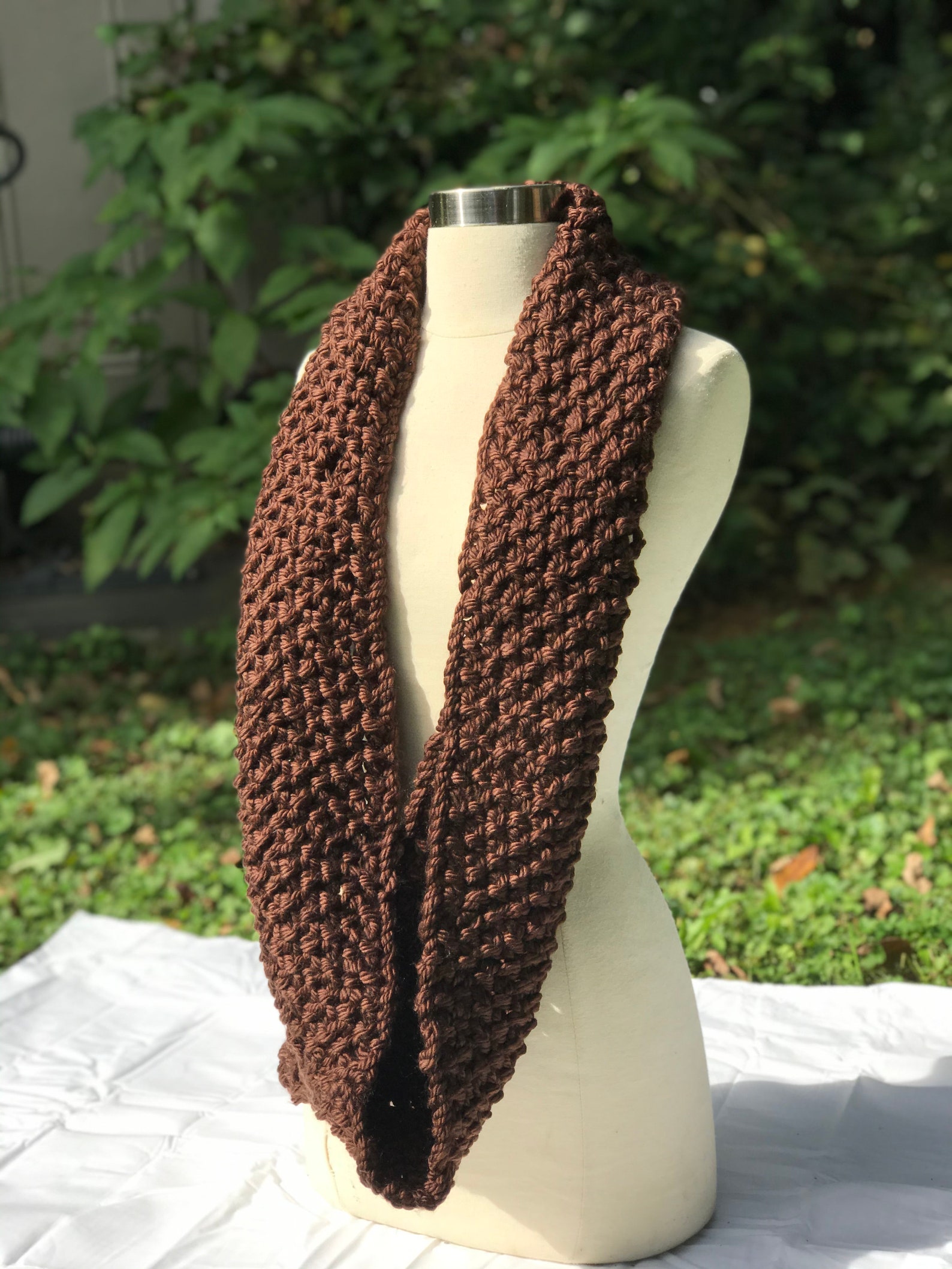 Brown Infinity Scarf | Etsy