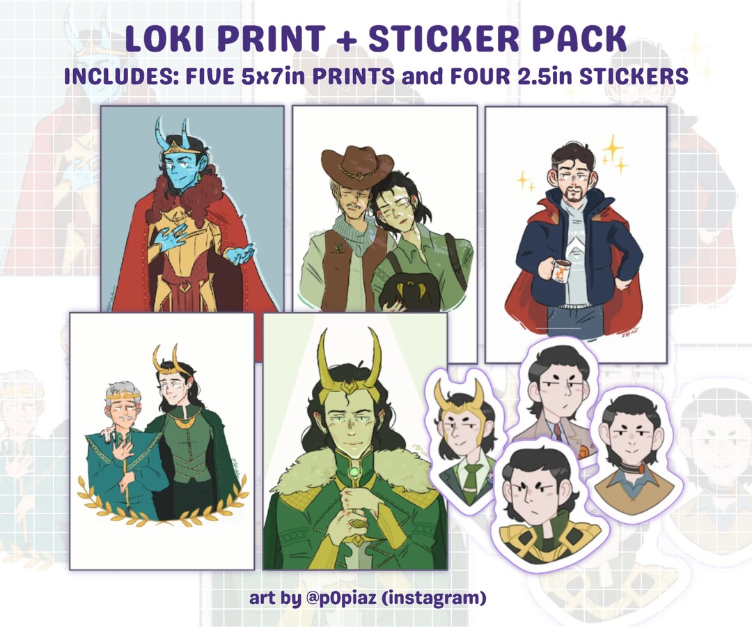 LOKI PRINT STICKER Set Artwork by p0piaz - Etsy