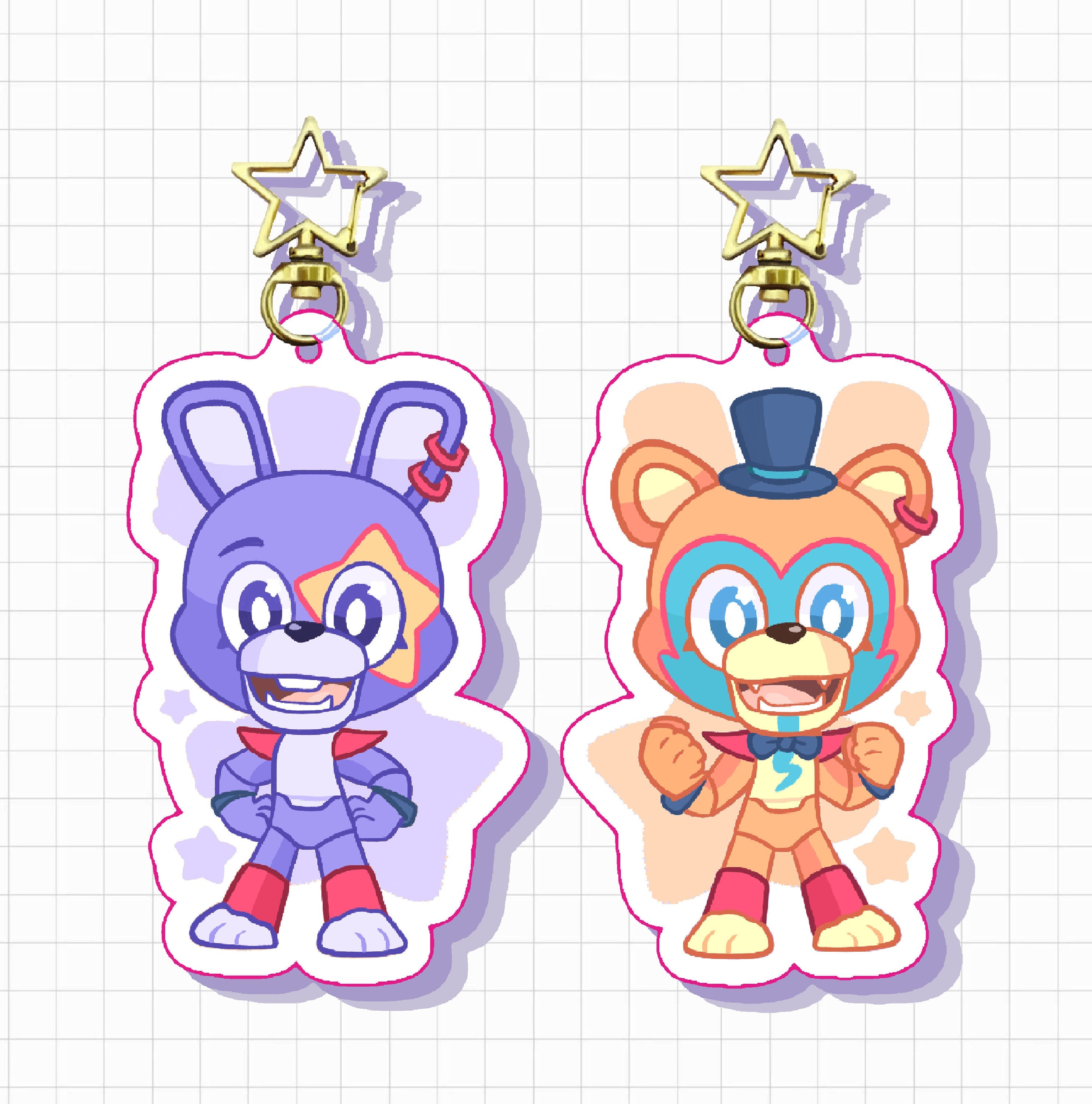 KEYCHAIN Animatronic 2.5 Double-sided Clear Acrylic - Etsy