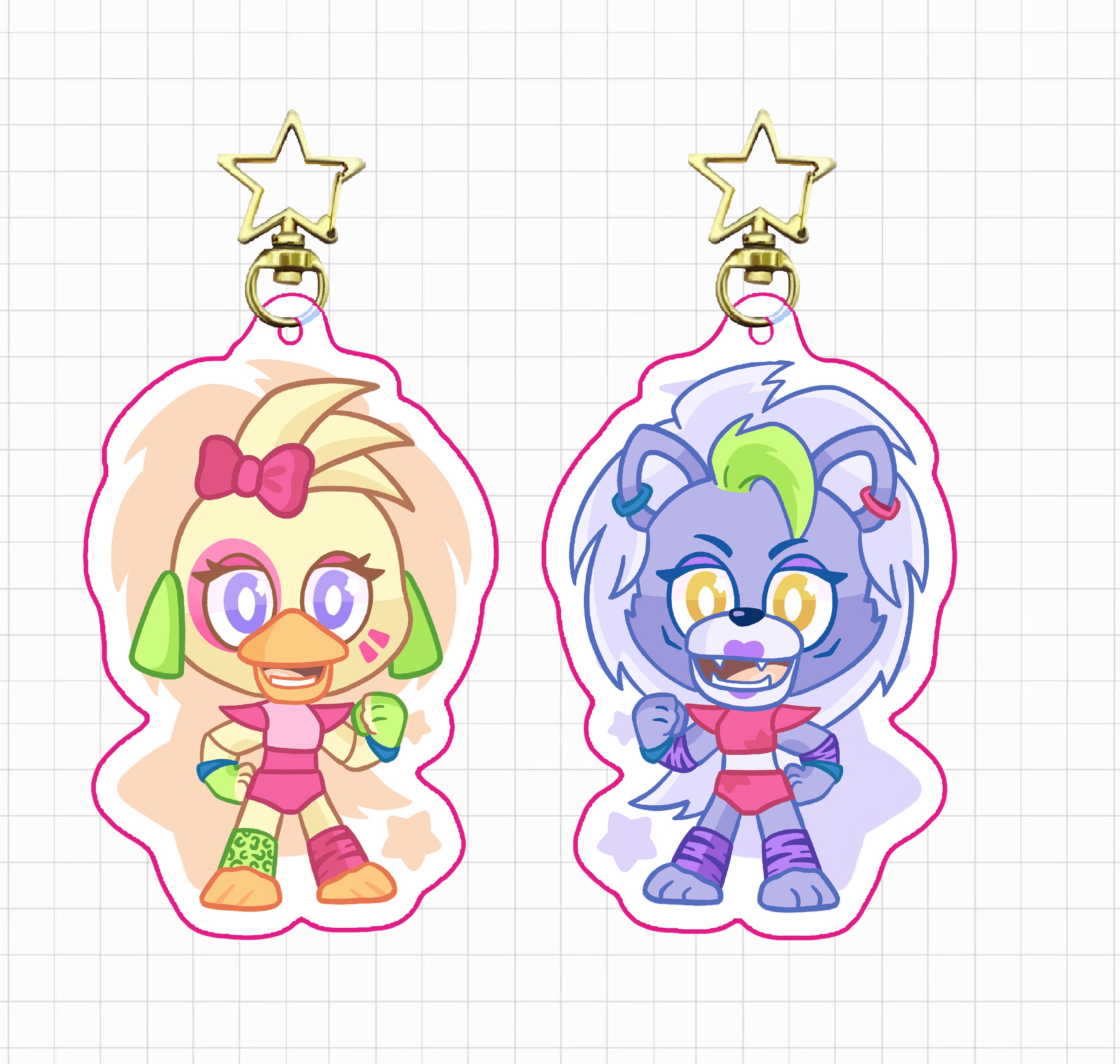 KEYCHAIN Animatronic 2.5 Double-sided Clear Acrylic - Etsy
