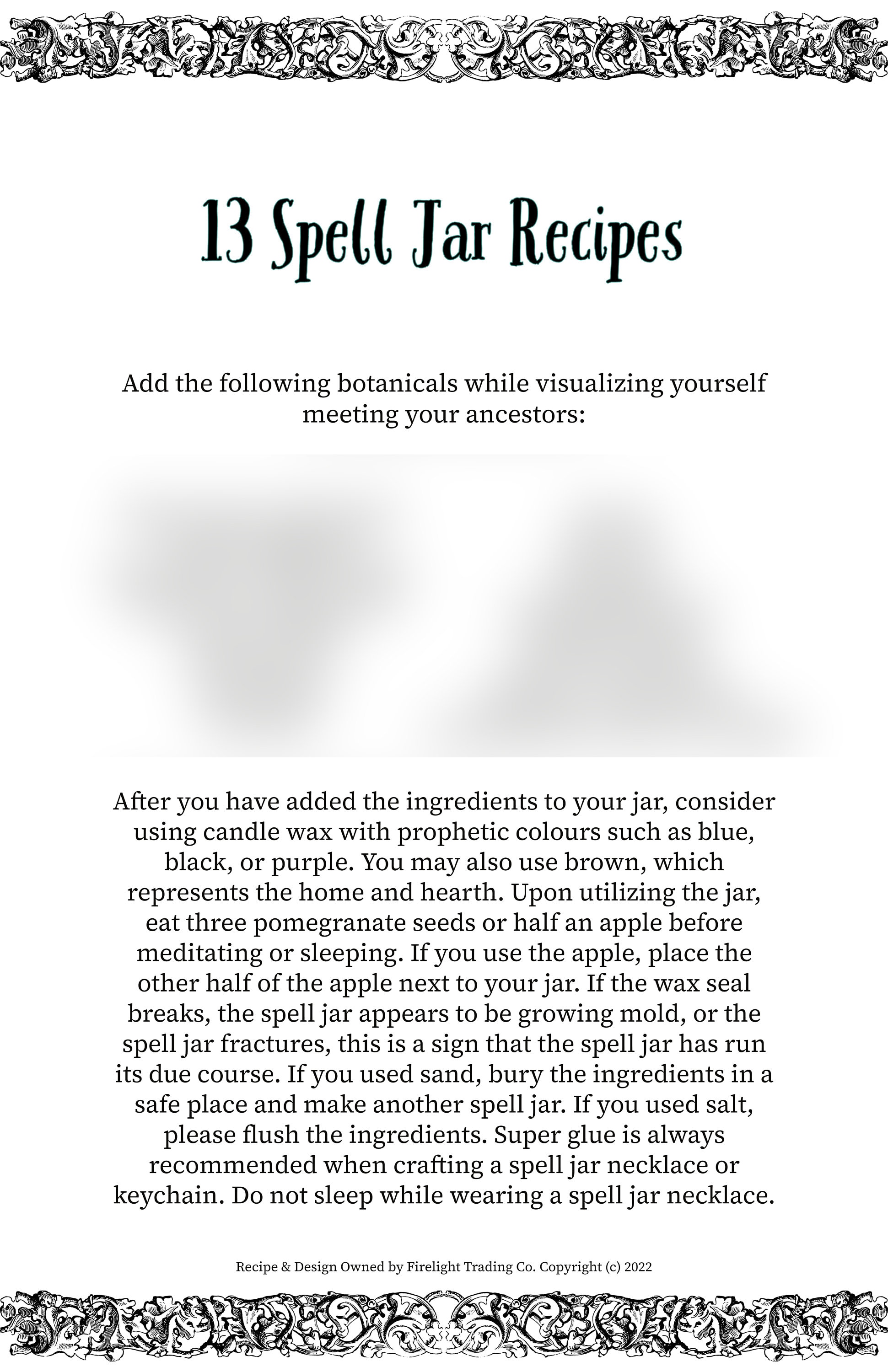 13 Spell Jar Recipes Digital Download | Grimoire Book of Shadow Pages ...