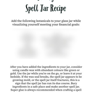 Money Spell Jar Recipe | DIY Spell Jar | Cash Money Magic | Book of ...