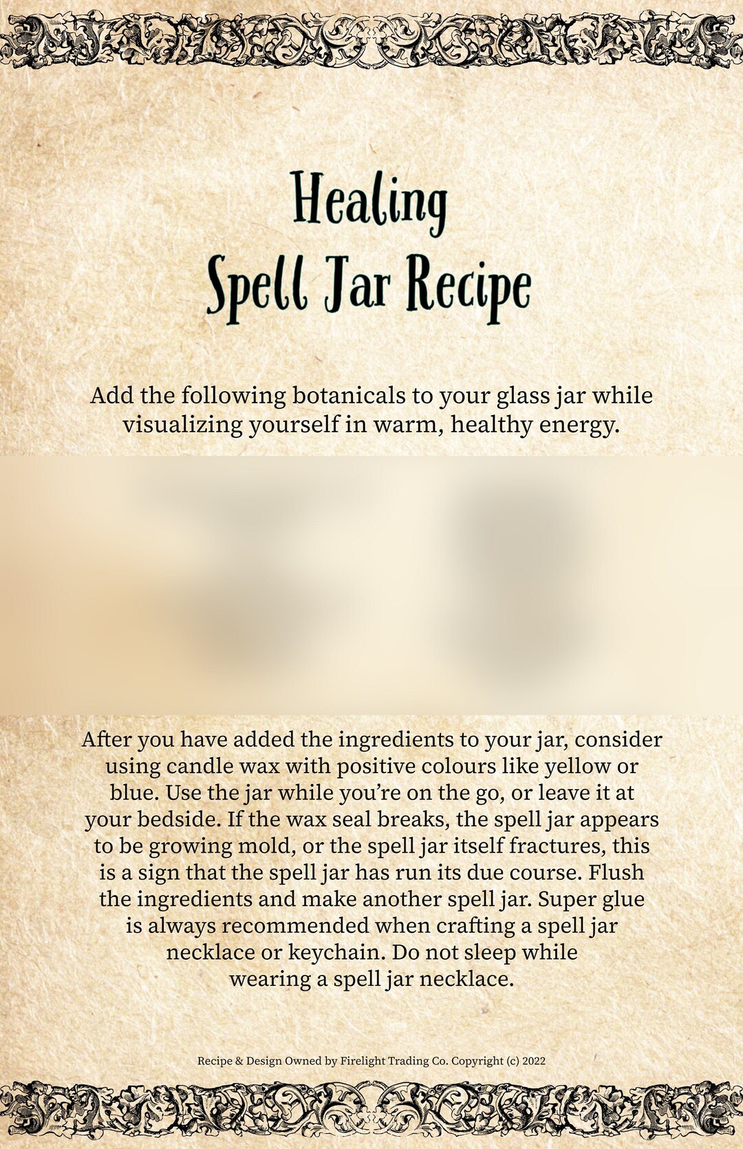 Healing Spell Jar Recipe | DIY Spell Jar Digital Download | Witchcraft ...