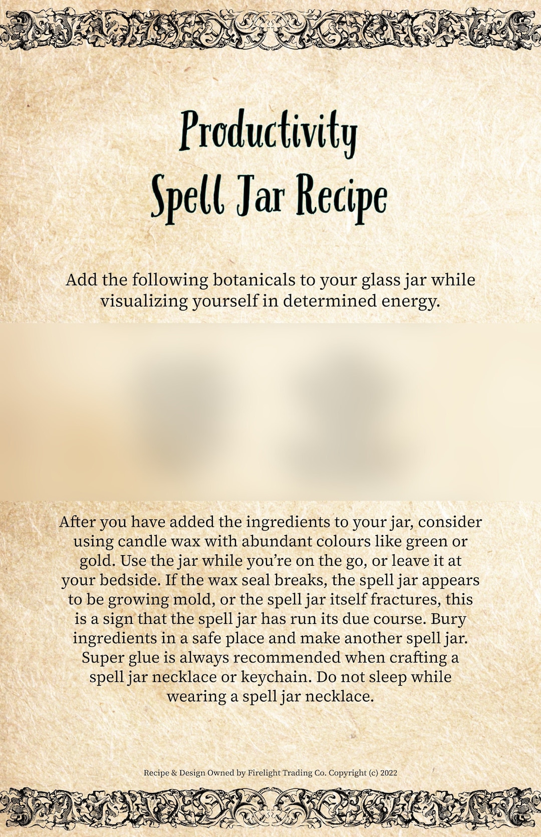 Productivity Spell Jar Recipe - Etsy