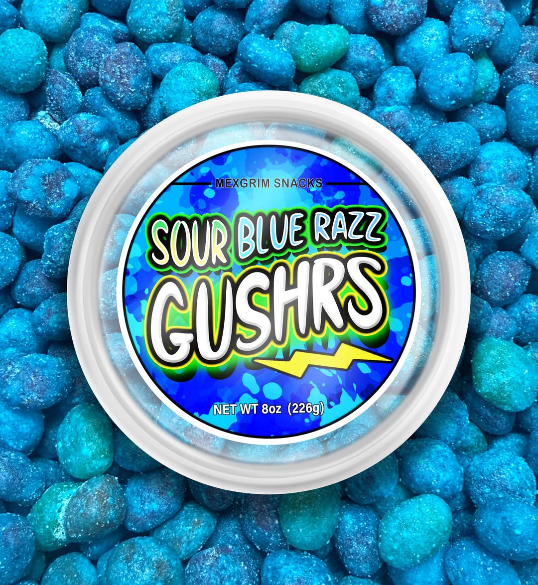 Blue Raspberry Sour Gushers, 8oz Perfect for Candy Trend Videos, Sweet ...
