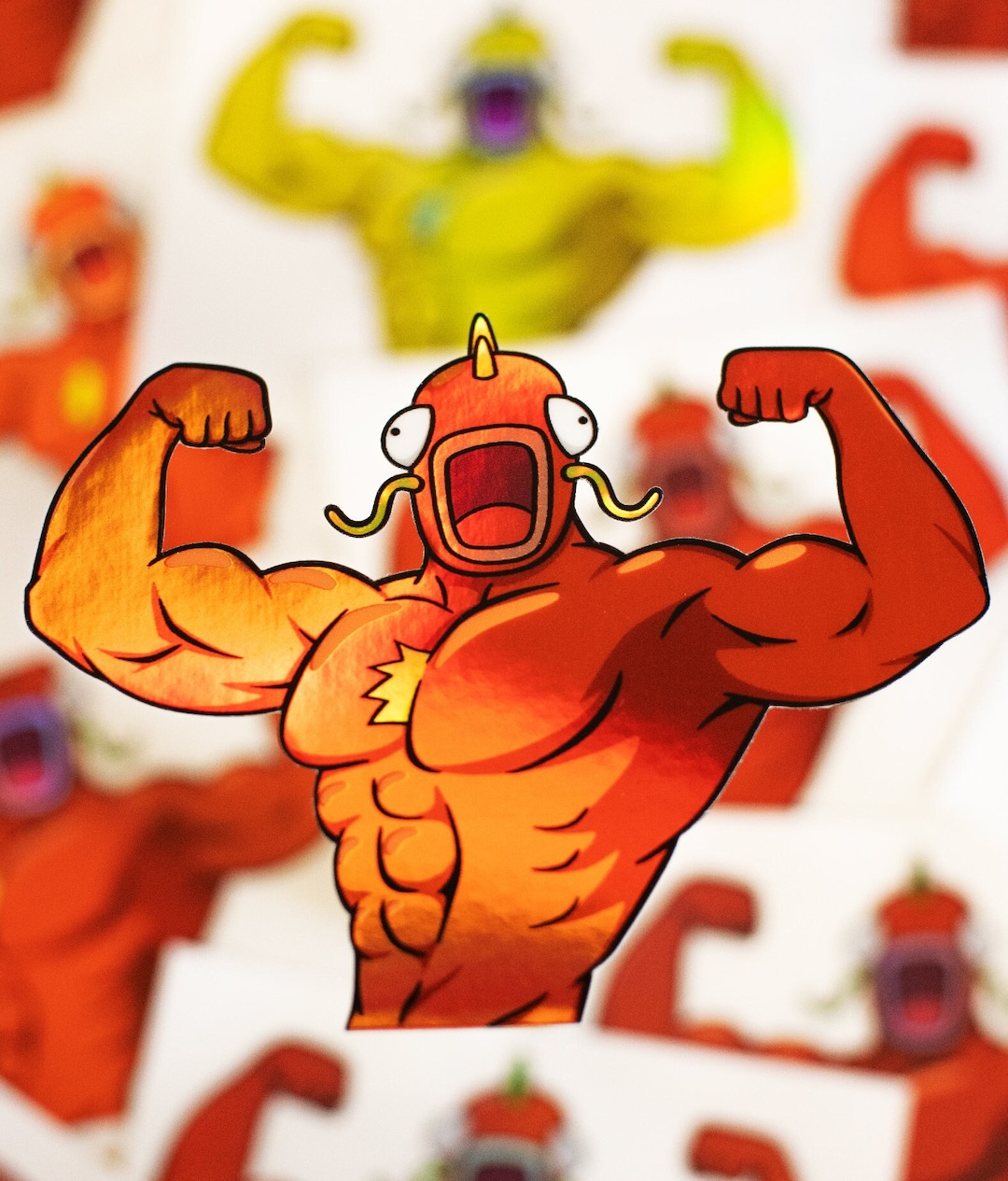 Macho Magikarp Peeker (gloss/holo/reflective) - Etsy