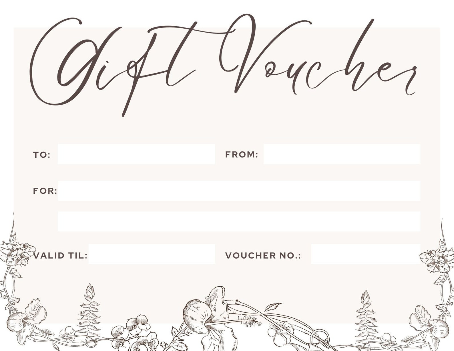 Gift Certificate - Digital Download - Printable - Etsy