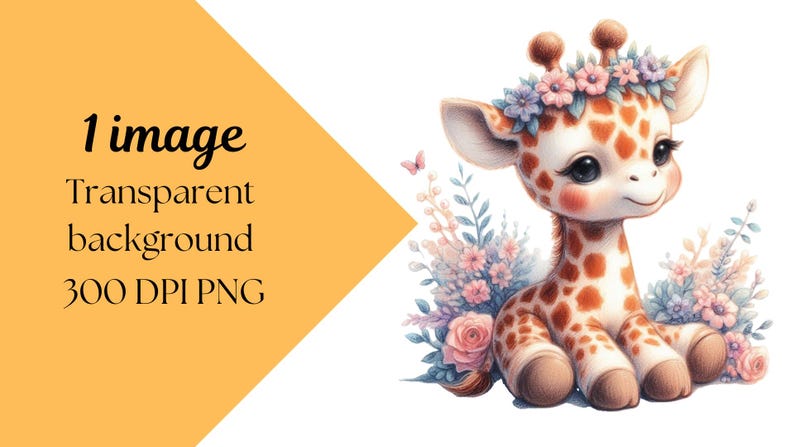Watercolor Baby Giraffe Animal Clipart | Safari Jungle Clipart ...