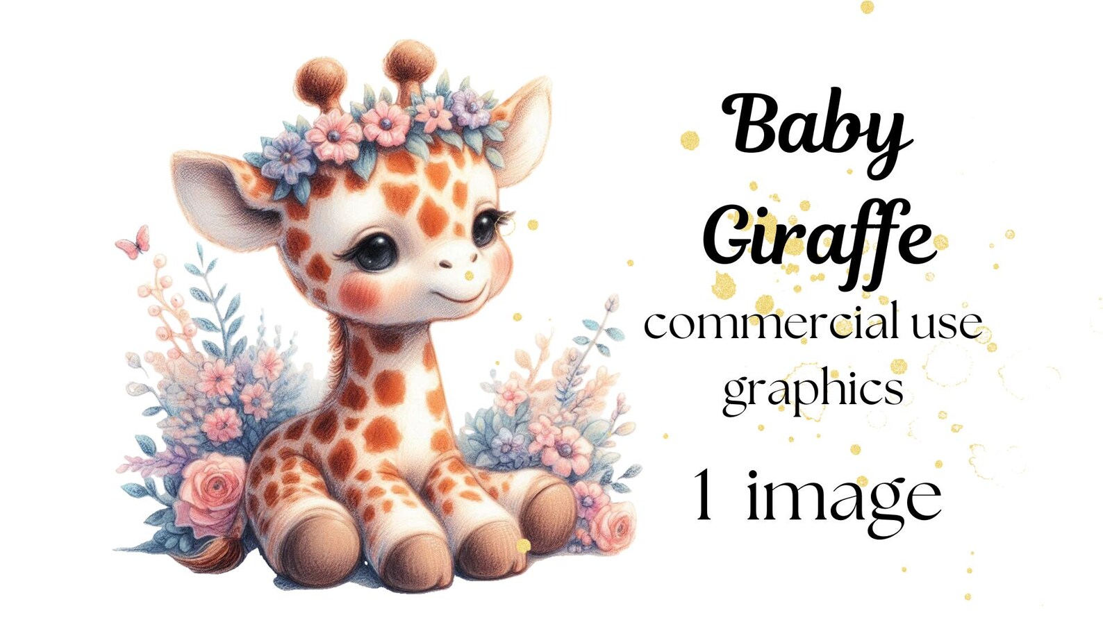 Watercolor Baby Giraffe Animal Clipart | Safari Jungle Clipart ...