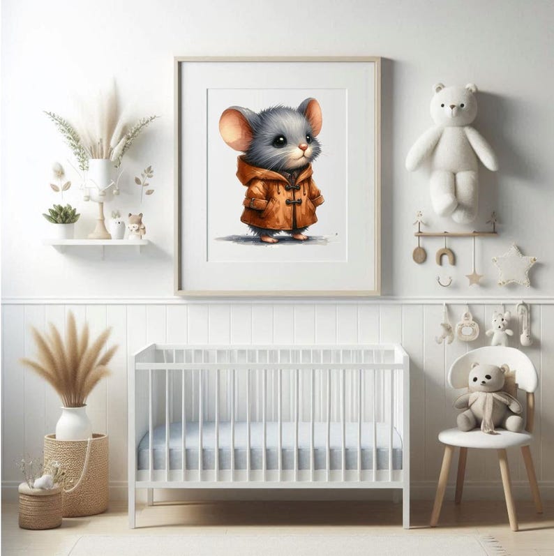 Cute Mouse Clipart Watercolor, SINGLE IMAGE, Commercial License ...