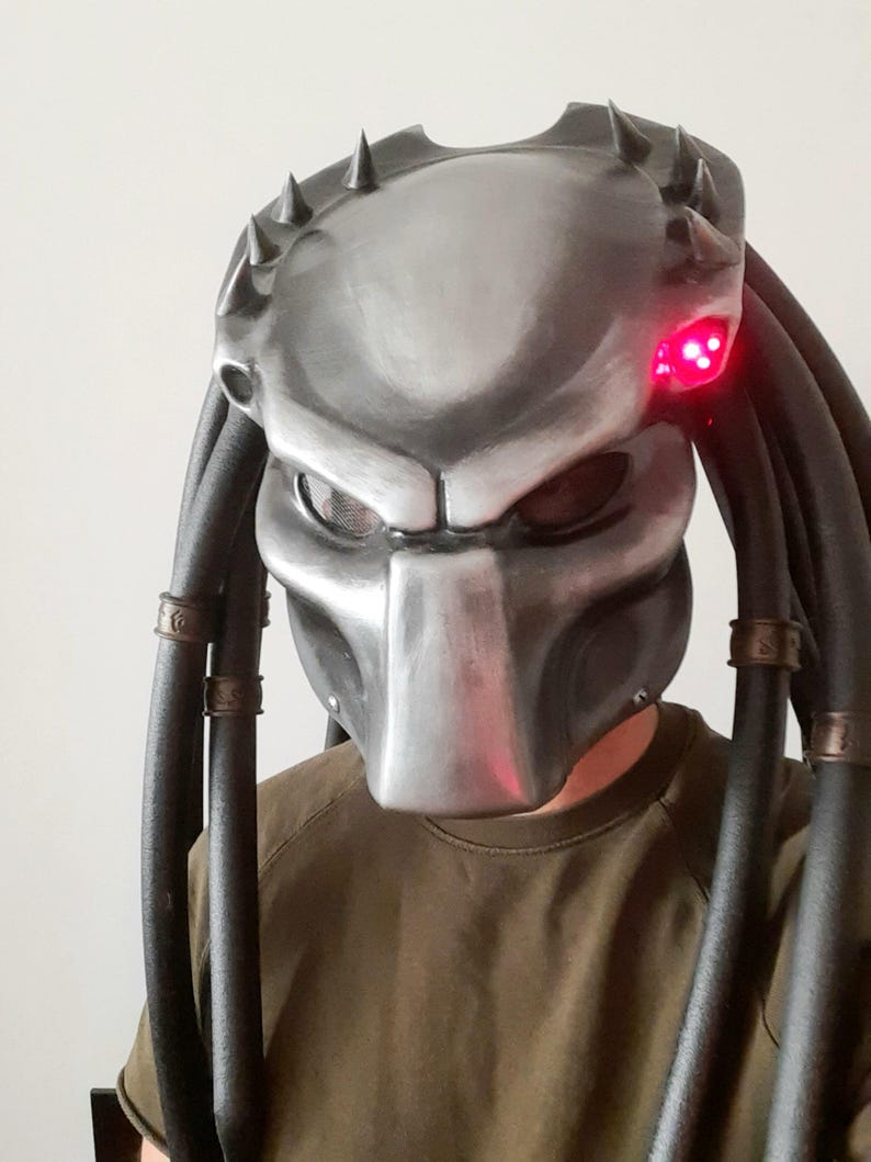 Predator Mask Helmet With Laser and Dreads Finished Painted,wearable ...