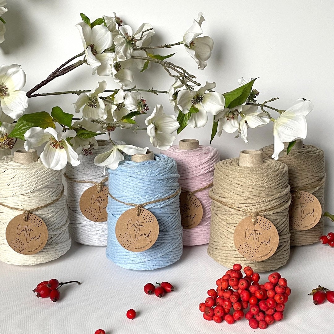100m Single Twist Macrame Cotton Twine 5mm Twisted Macrame - Etsy