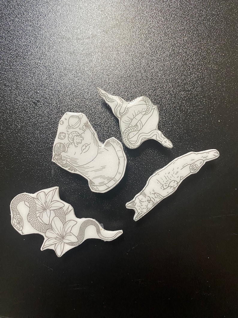 Jibbitz Traditional Tattoo Art Set of 4. Snake Statue Lips - Etsy