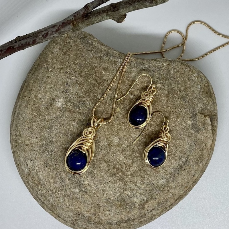 Lapis Jewelry Set - Etsy