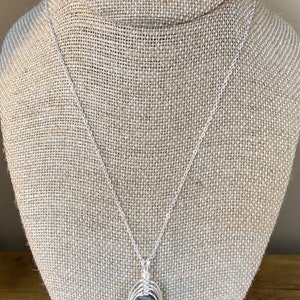 Abalone Shell Jewelry Set: Silver Necklace and Earrings - Etsy