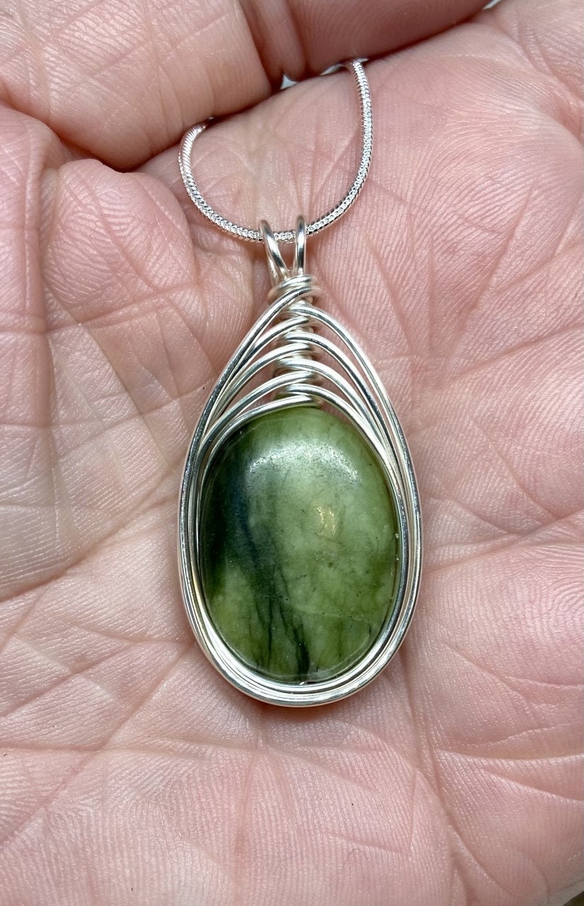 Genuine Irish Connemara Marble Pendant Green Marble Necklace - Etsy