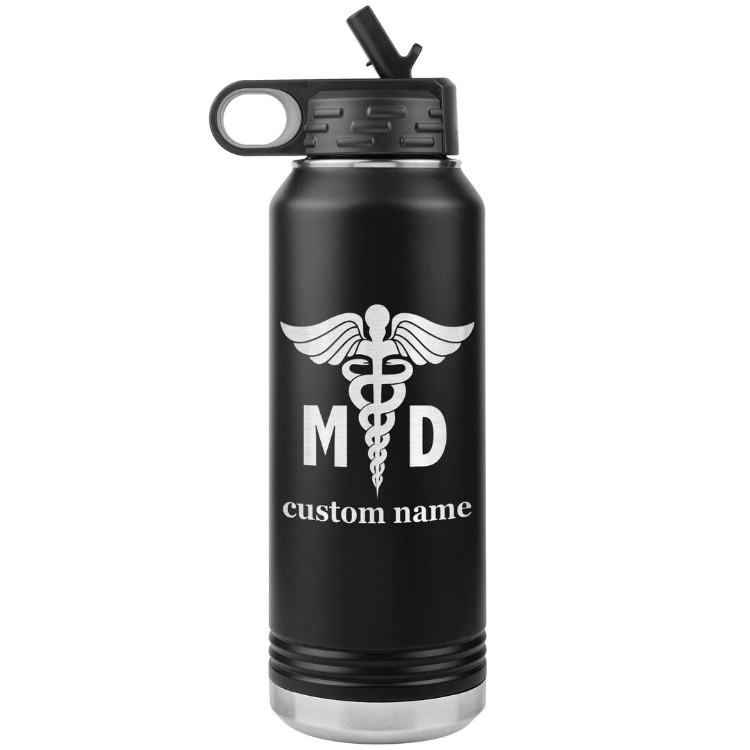 Custom Medical Symbol Water Bottle/caduceus Travel Mug/medical - Etsy