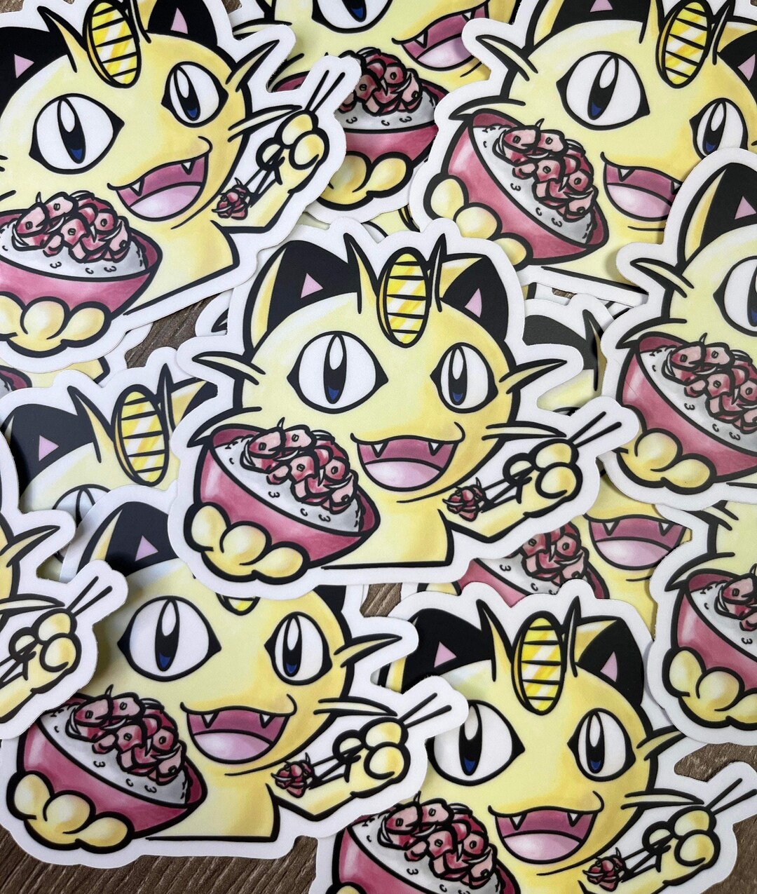 Meowth Poke' Bowl Sticker - Etsy
