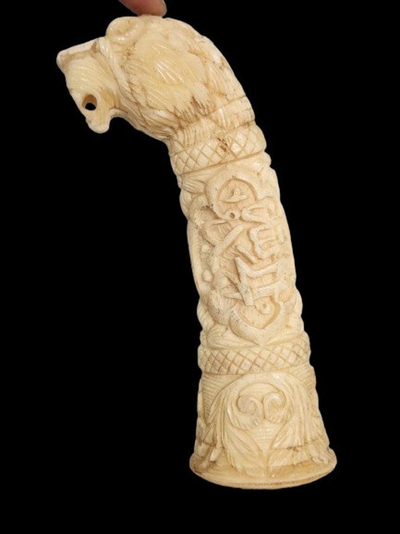 Islamic Handcarved Mughal Style Camel Bone Dagger Hilt With Quran ...