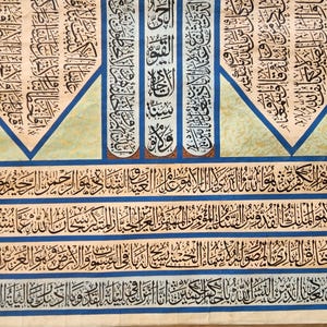Islamic Ottoman HANDWRITTEN Calligraphy Panel Manuscript Inscribed ...