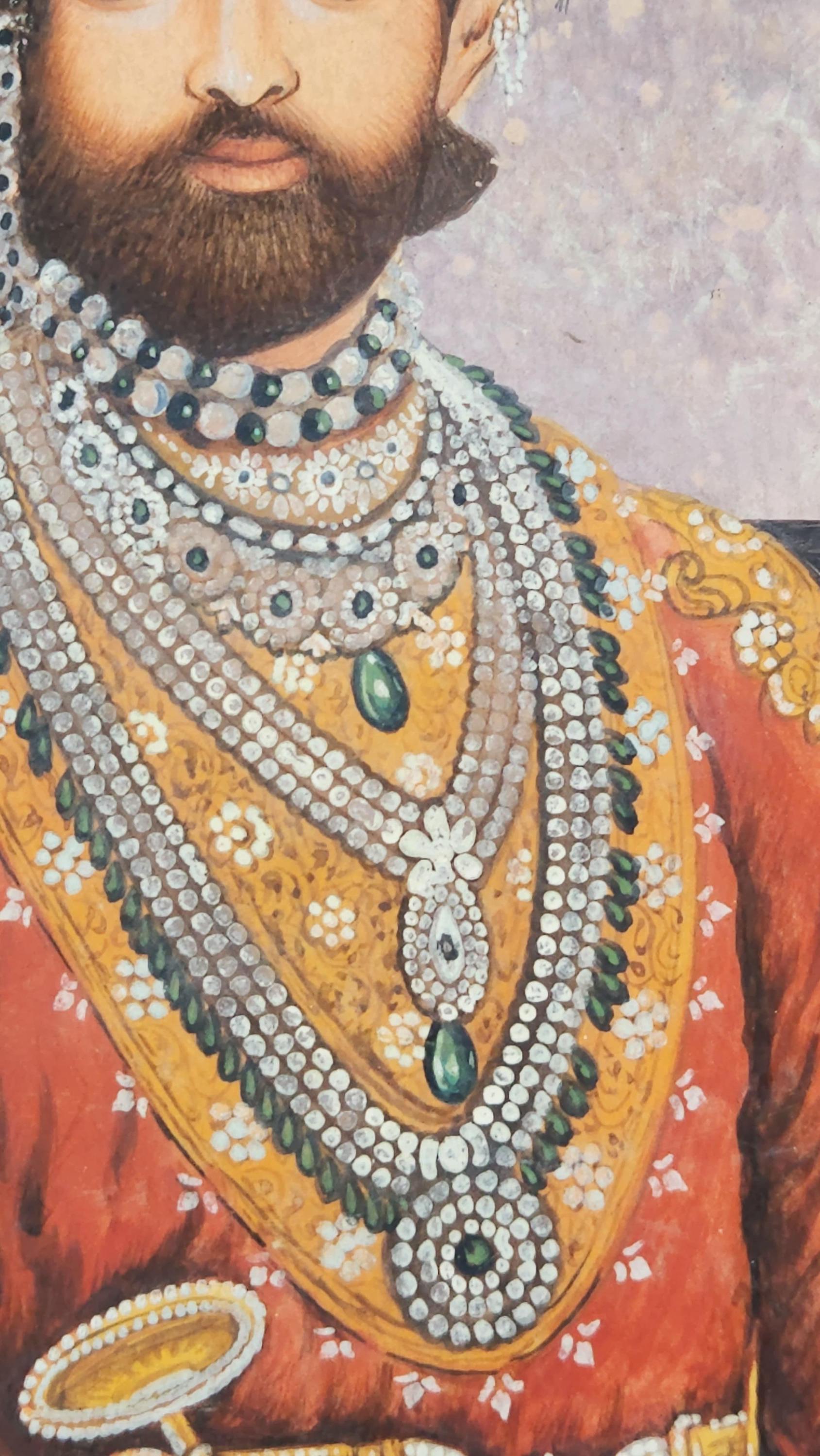 Very Rare Sikh Hand Painted Photograph of Maharaja Sawai Bhawani Singh ...