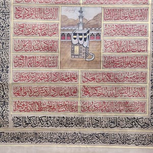 Islamic Ottoman HANDWRITTEN Calligraphy Panel Manuscript Inscribed ...