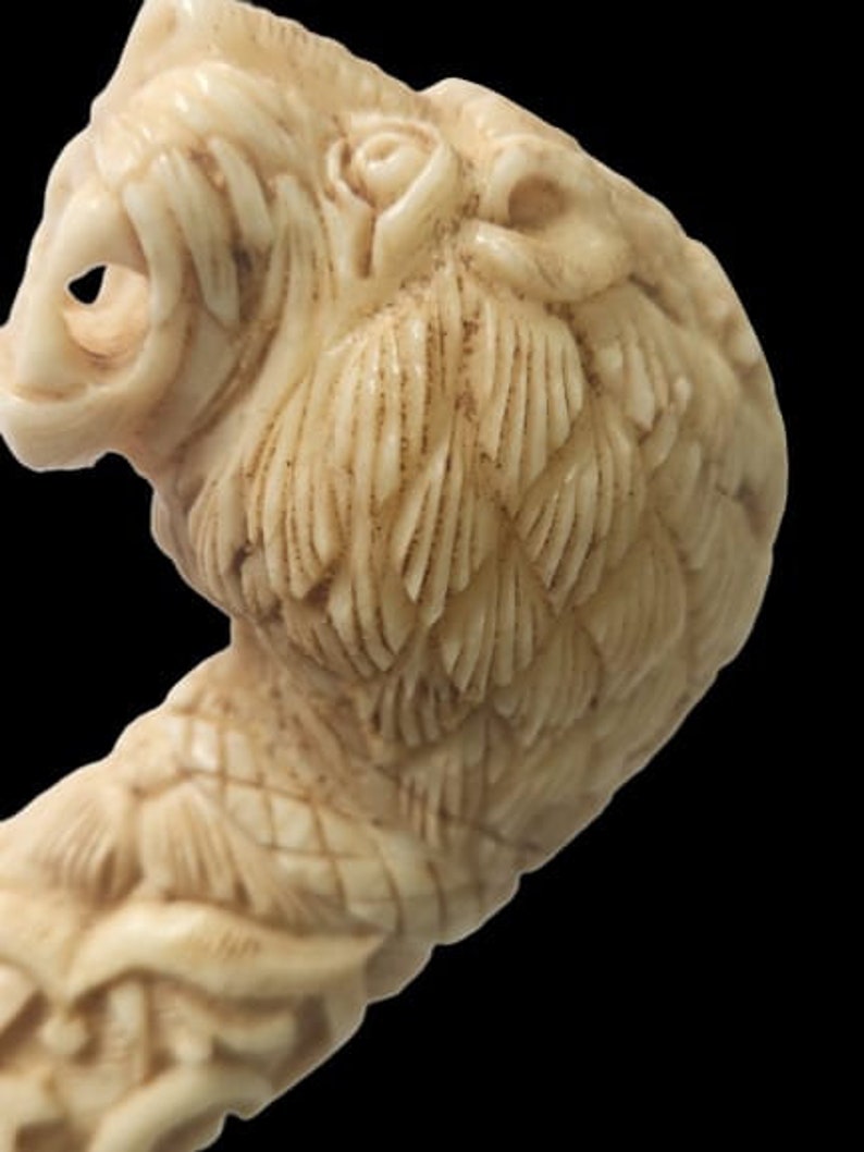 Antique Islamic Mughal Handmade Dagger Handle of Camel Bone Depecting ...