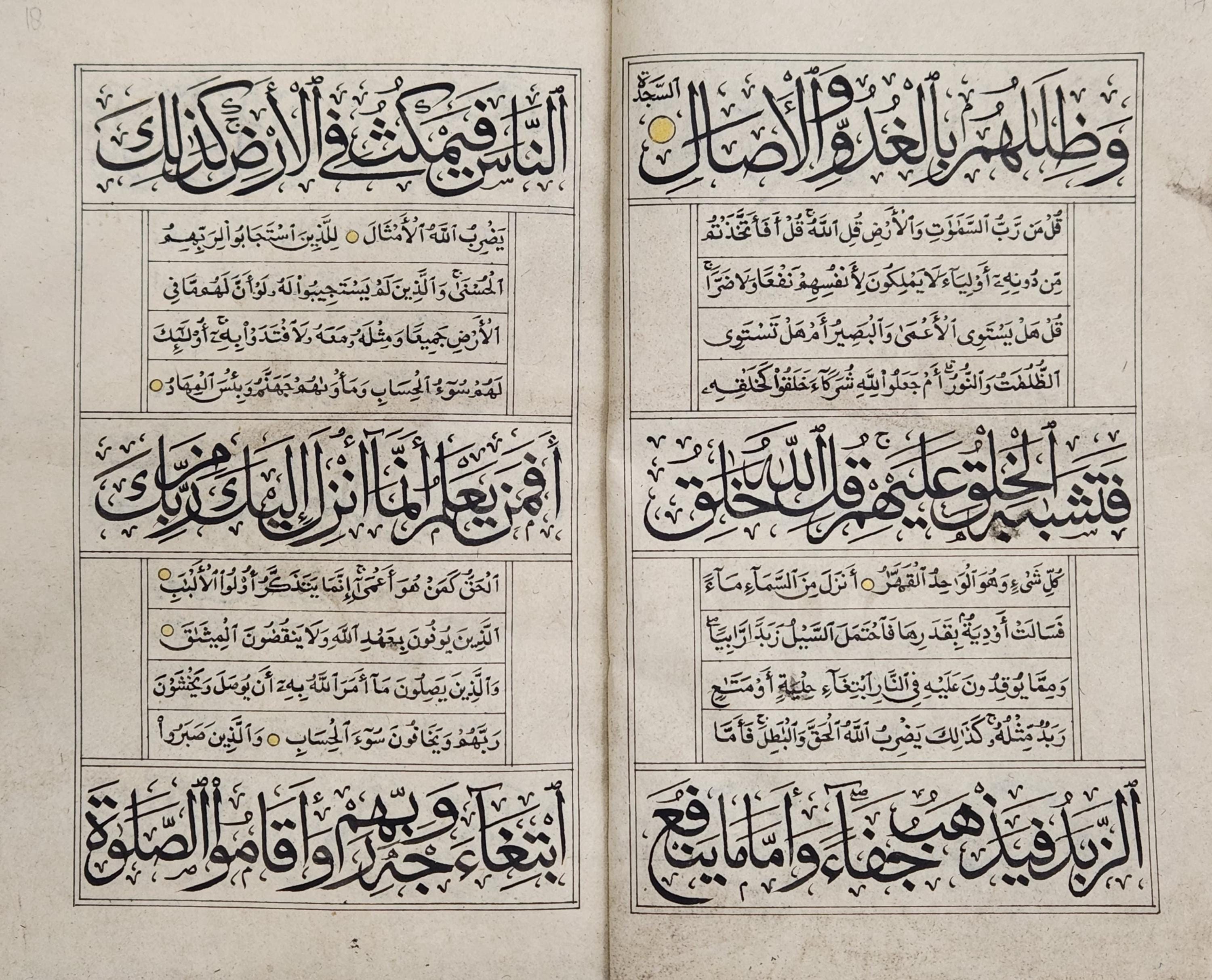 Rare Islamic Ottoman HANDWRITTEN Quran Juz Manuscript in THULUTH Script ...