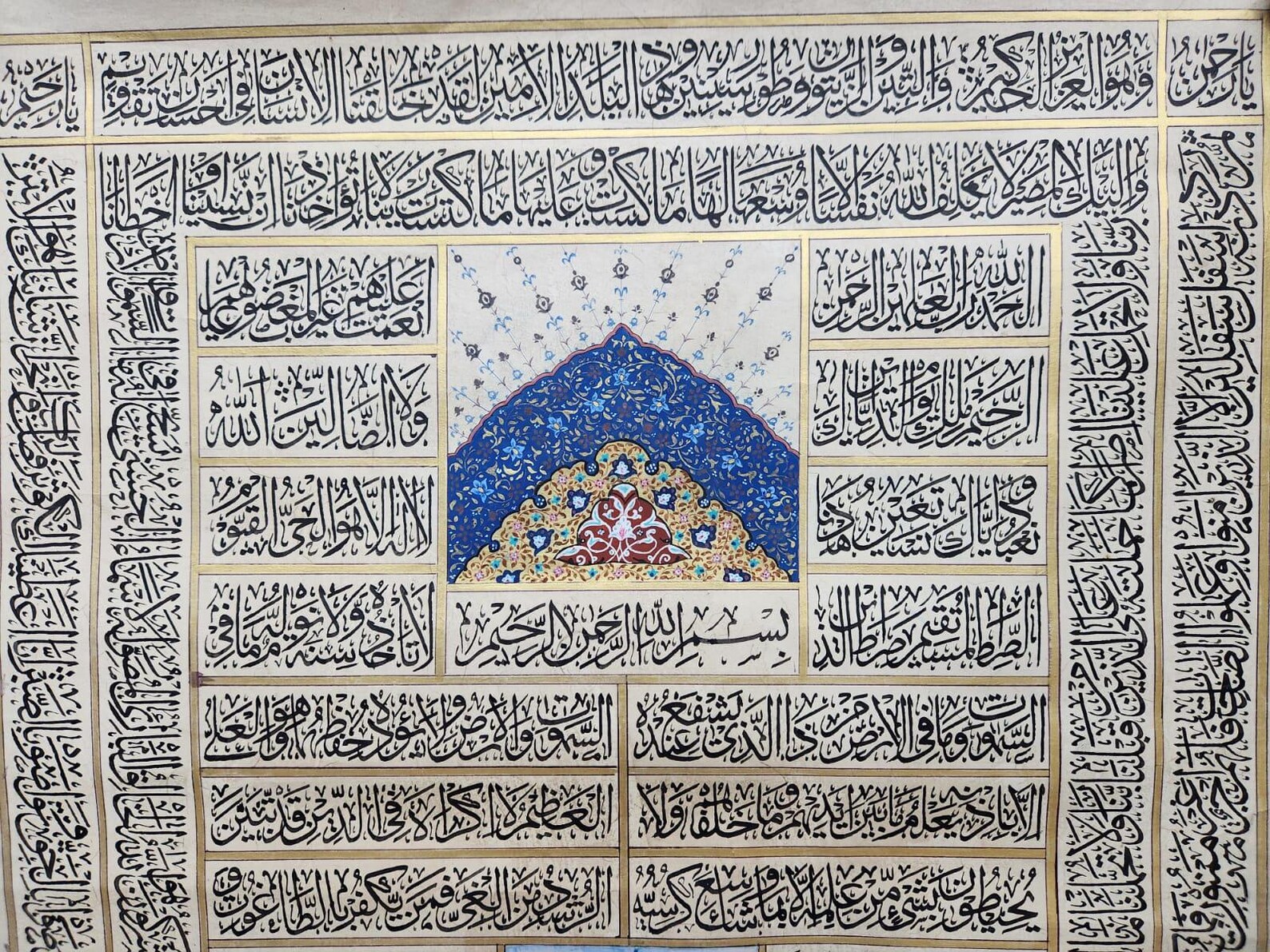 Rare Ottoman Islamic Handwritten Calligraphy Panel on Paper Inscribed ...